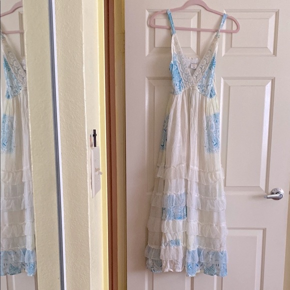 ananta | Dresses | Nwot Ananta Elegant Blue White Maxi Dress | Poshmark